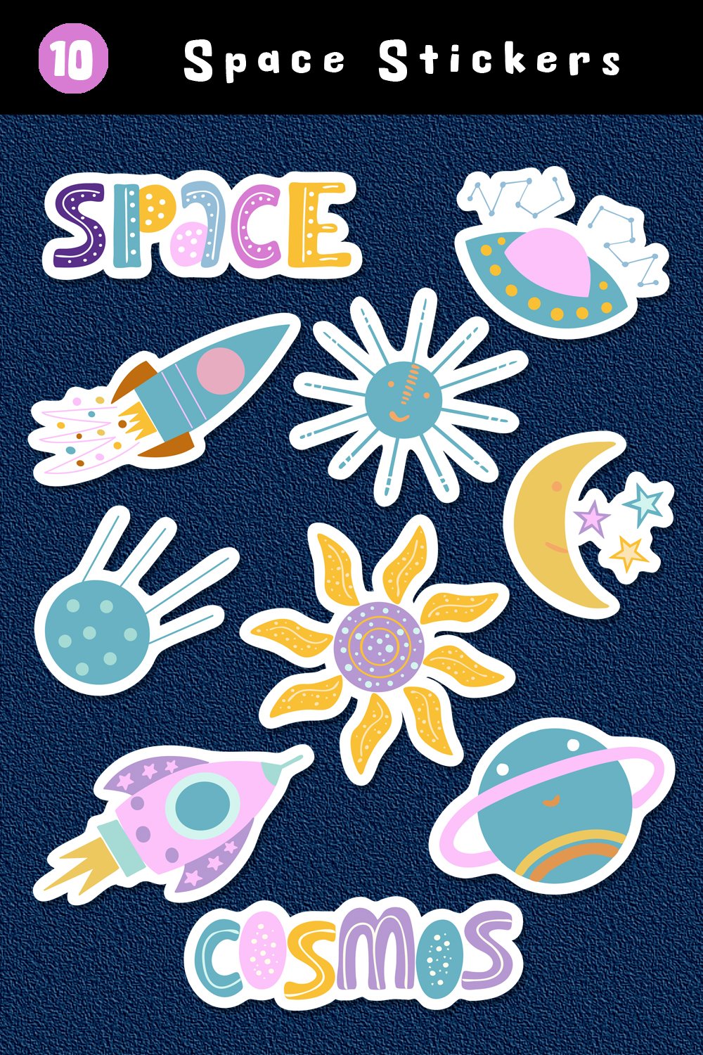 Space Stickers. Cosmos Printable Stickers