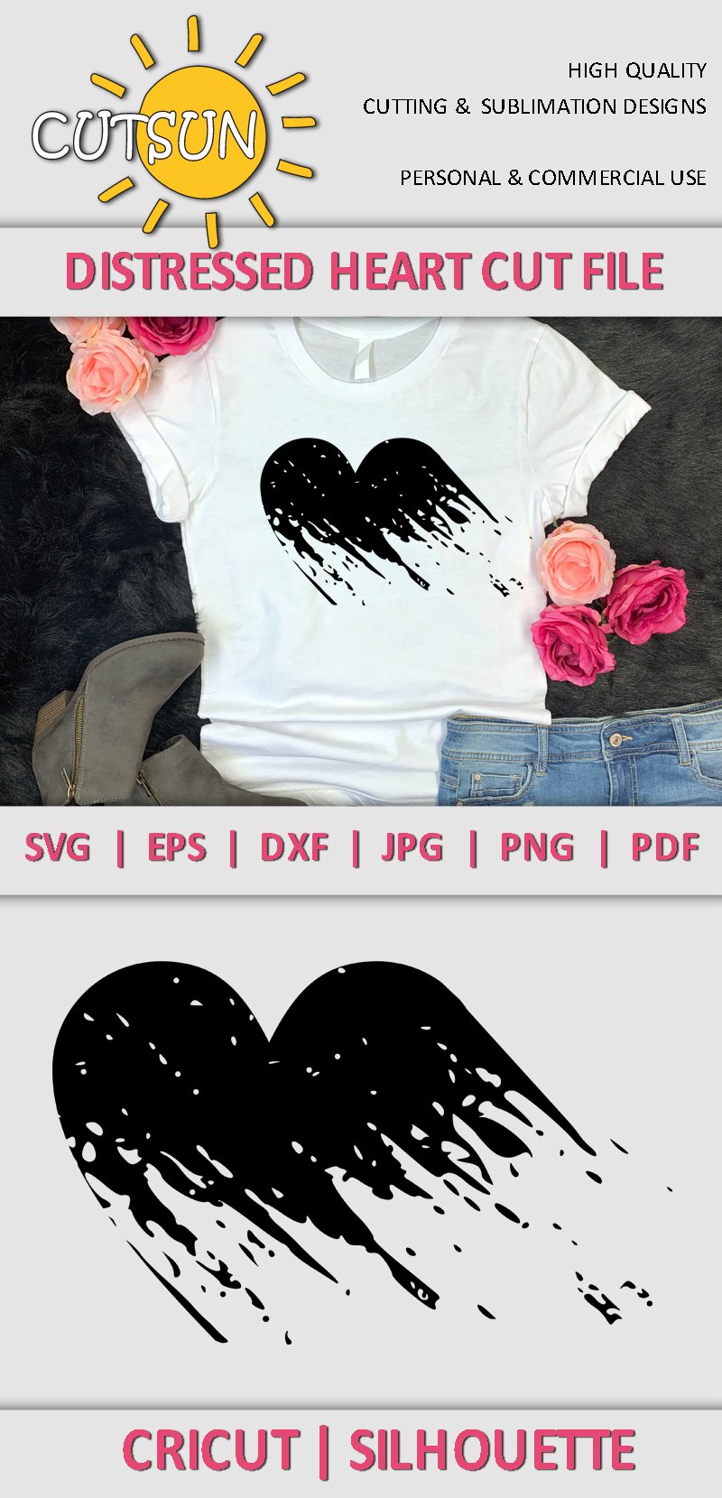 Valentine SVG | Distressed heart SVG | Grunge heart SVG