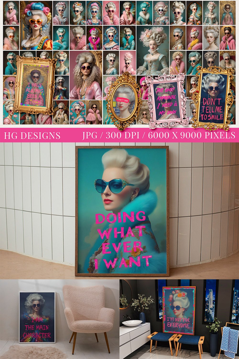 Modern Renaissance Women Illustration Set For Altered Art