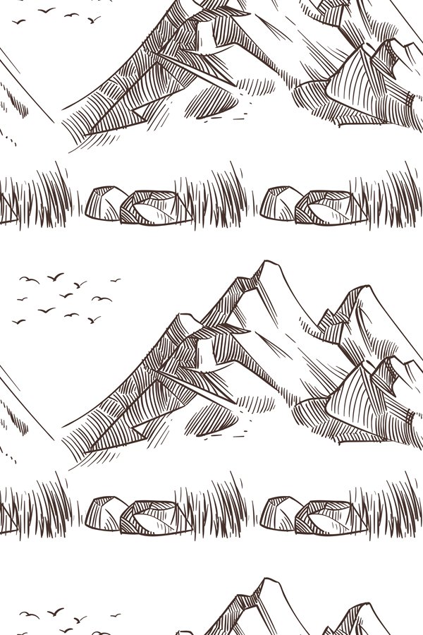 Mountain landscape seamless pattern background design