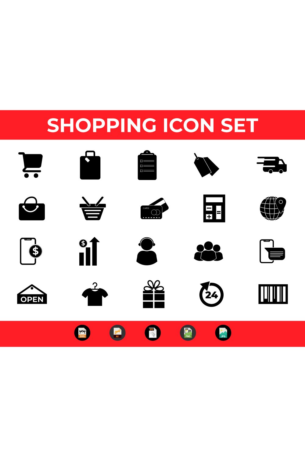 Shopping Icon Set Vector and SVG