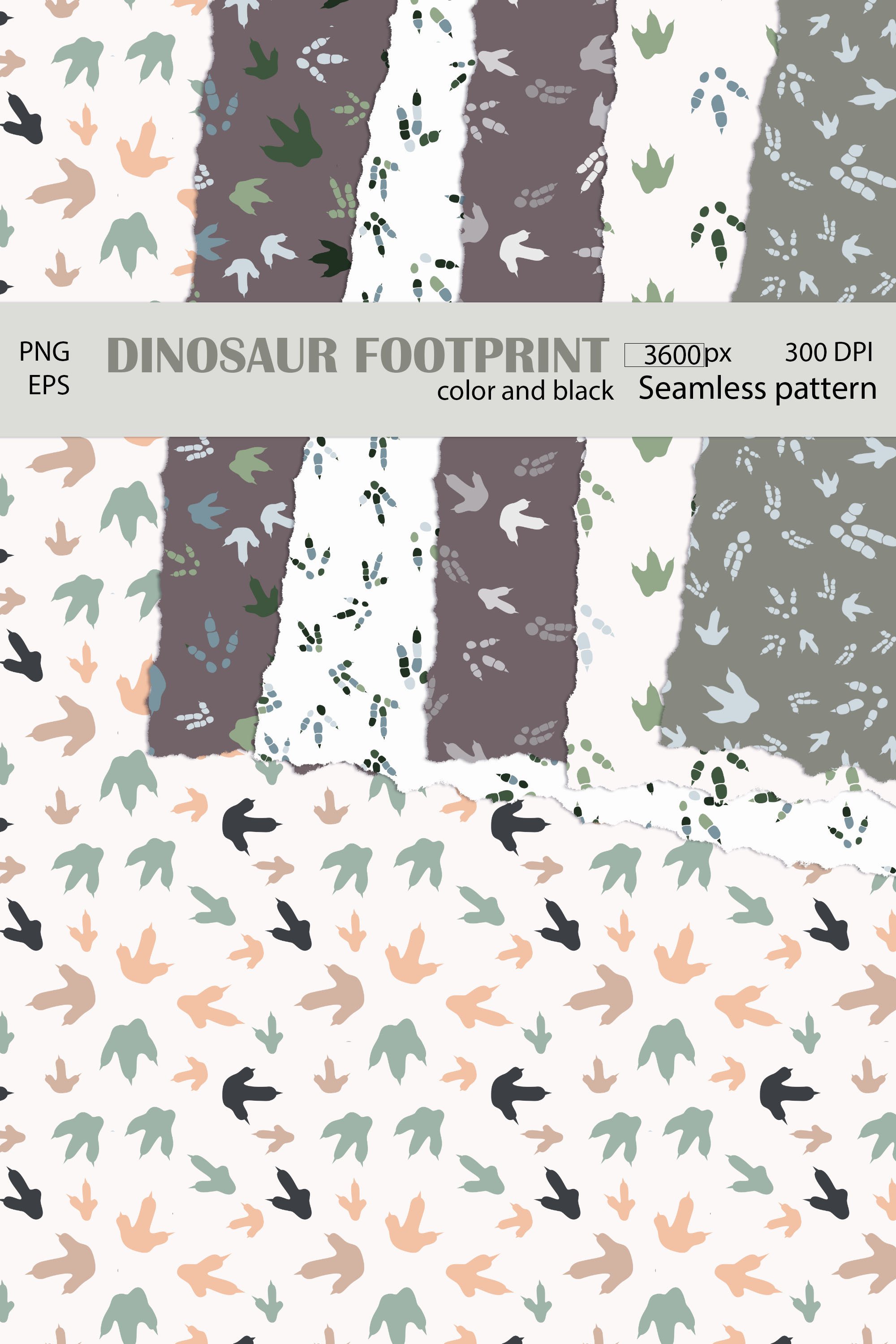 Dinosaur footprint digital seamless paper