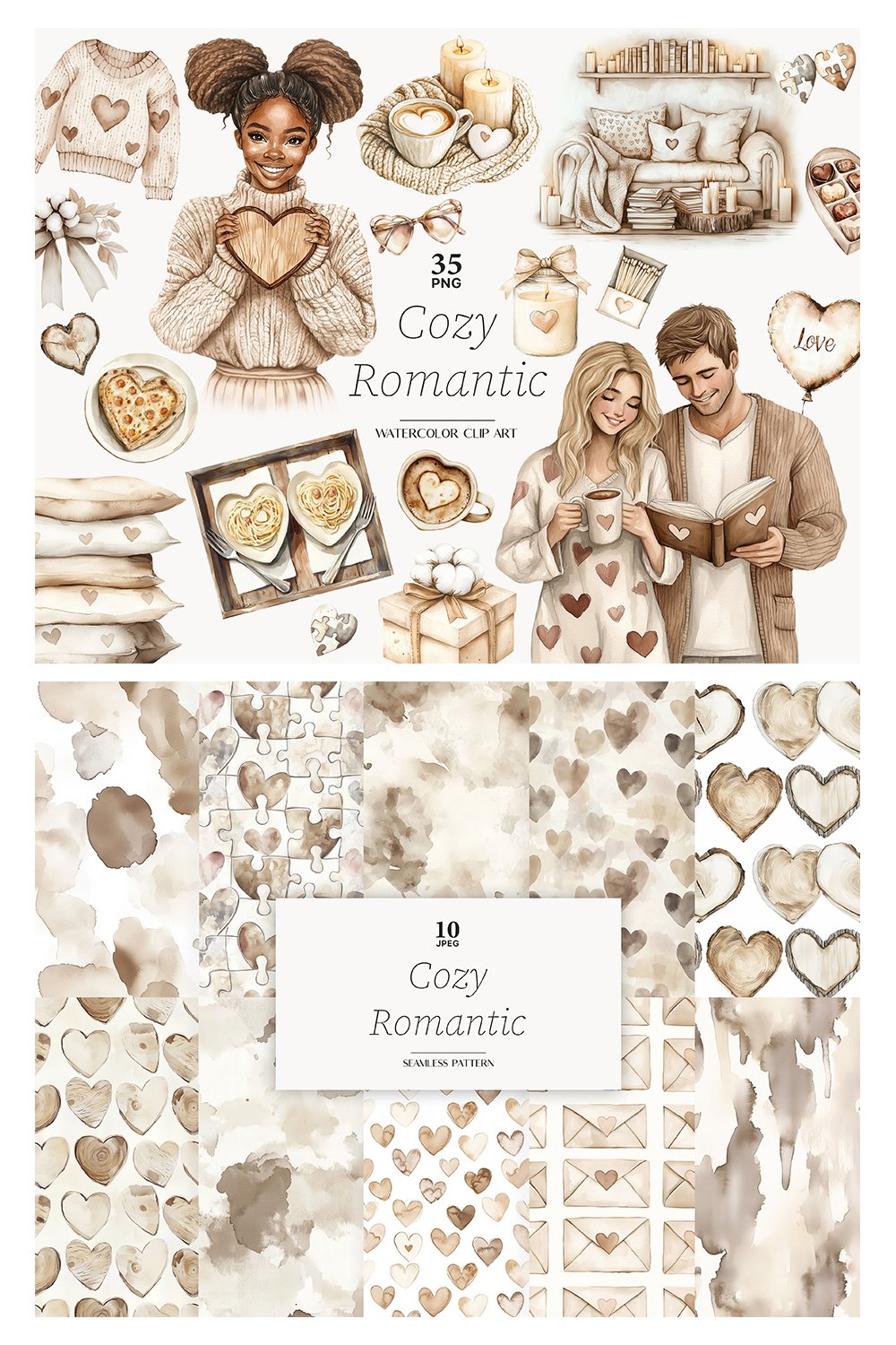 Valentines Day Seamless Pattern | Romantic Digital Paper Set