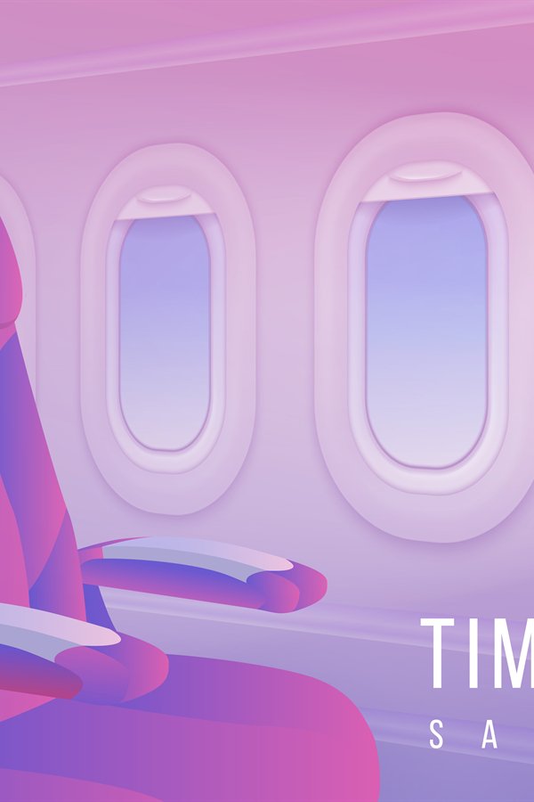 Airplane windows banner. Aircraft interior travel poster, su