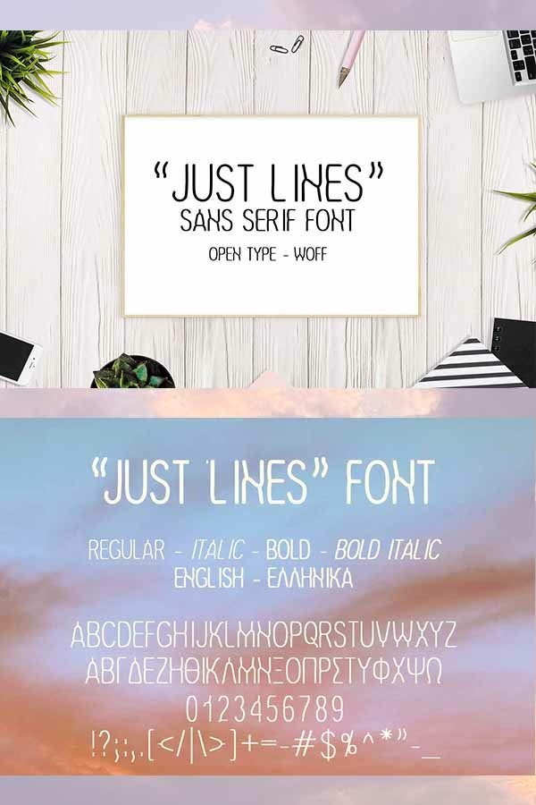 Just Lines Font | Open Type-Woff