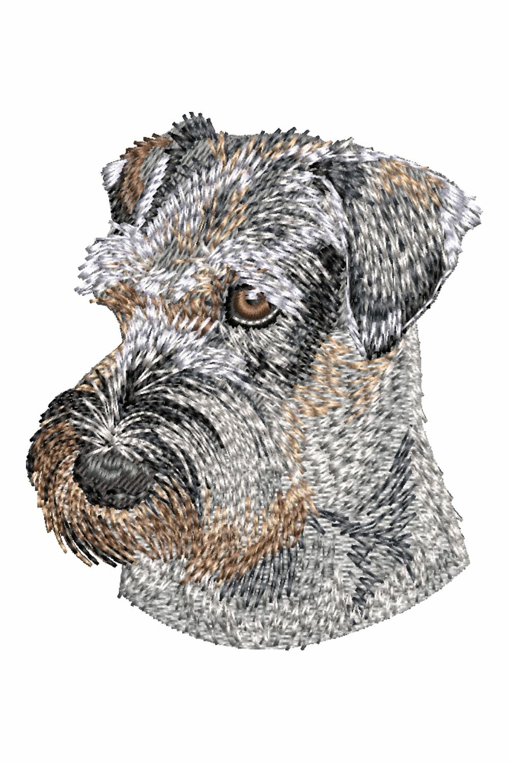 Standard Schnauzer Head Portrait Embroidery Design