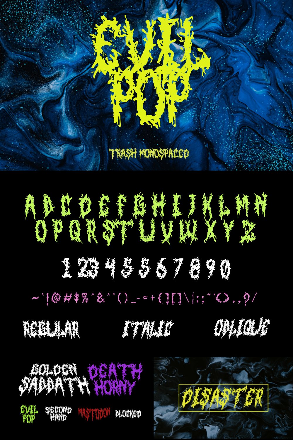 Evil Pop, brutalist trash font great for dystopia and logo