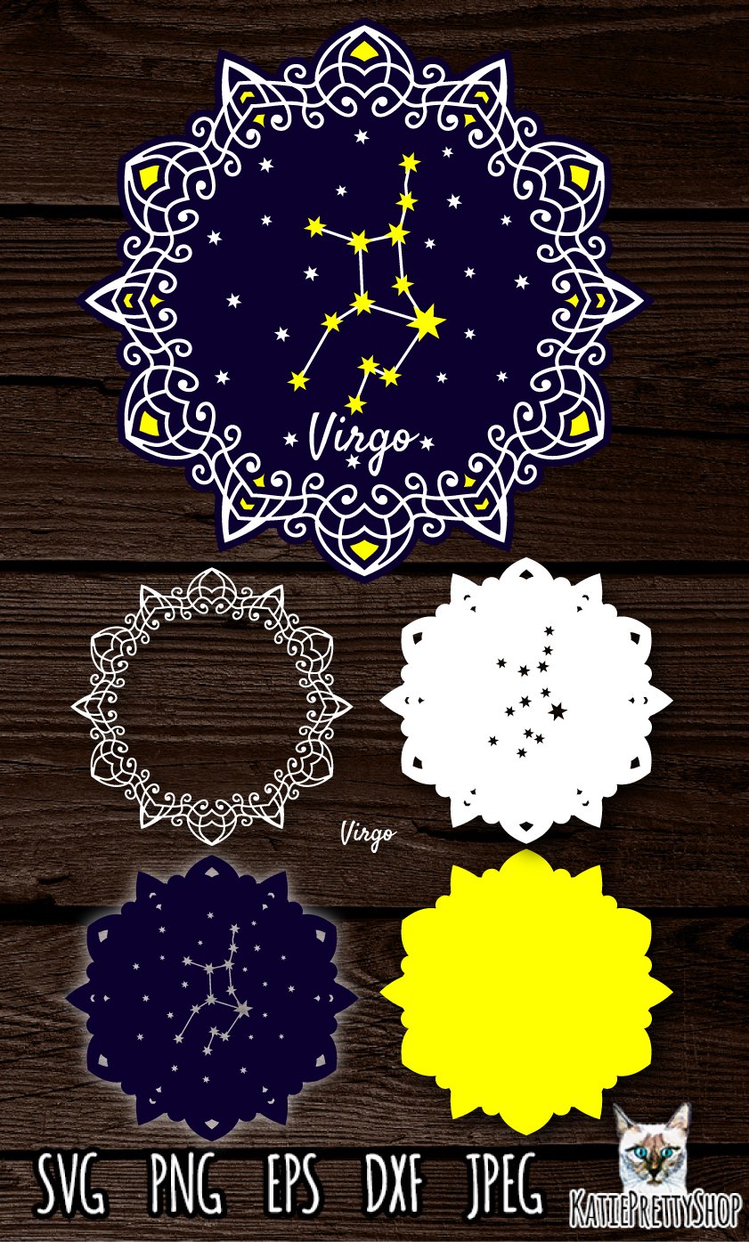3D Layered Zodiac sign SVG, Virgo cut file, multilayered.