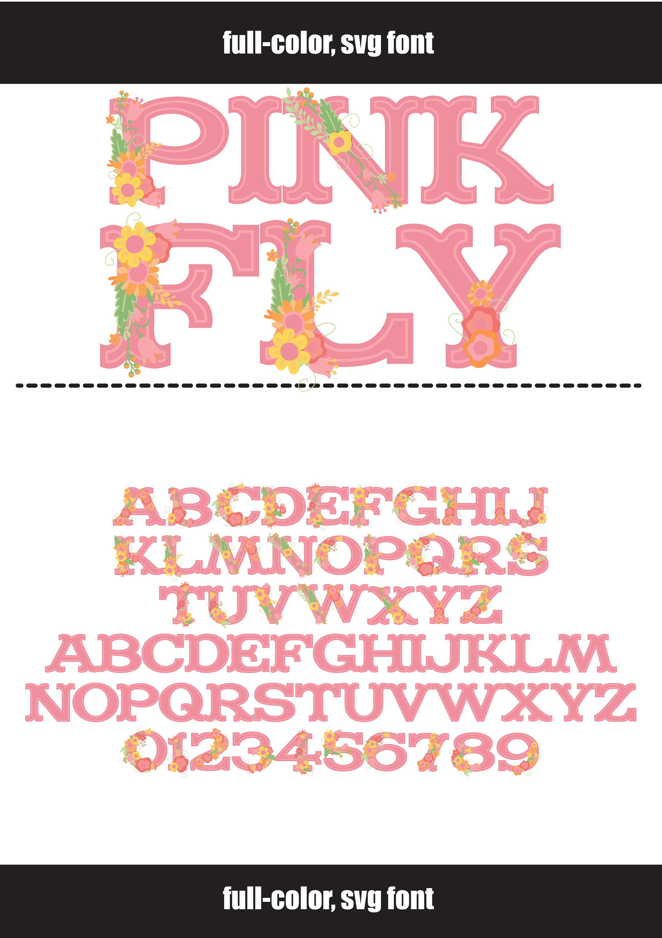 Flower Themed Full Color SVG Font