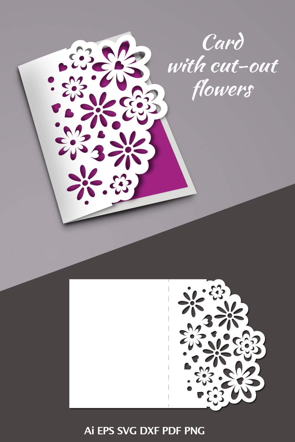 Card with cut-out flowers