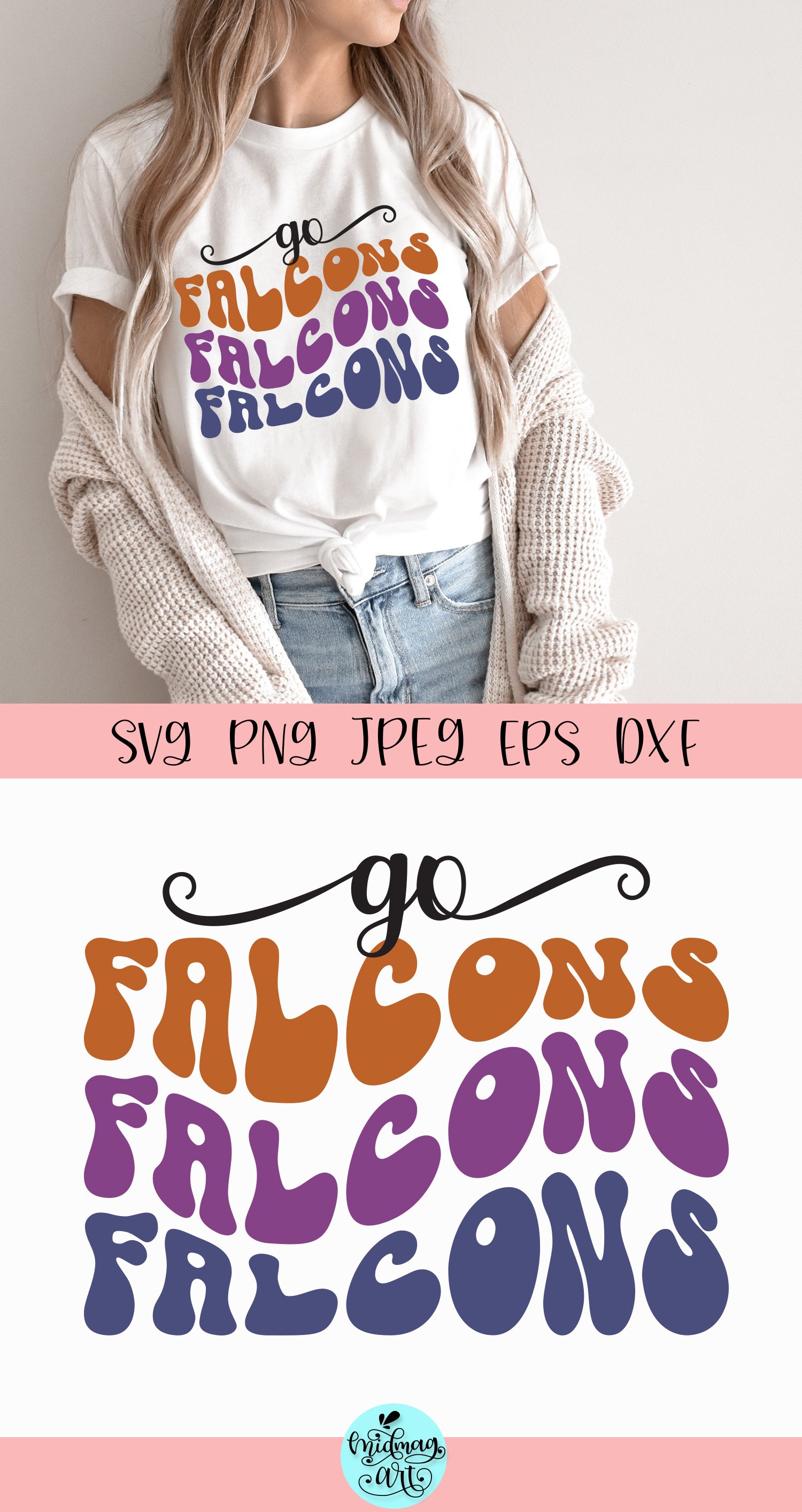 Go falcons svg, sports cut file