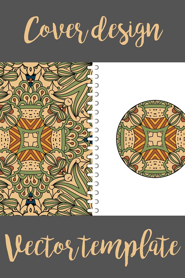 Cover design with colored tribal pattern