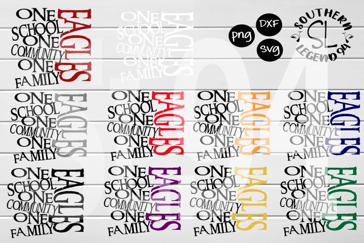 Eagles One School One Community One Family png svg (895587)