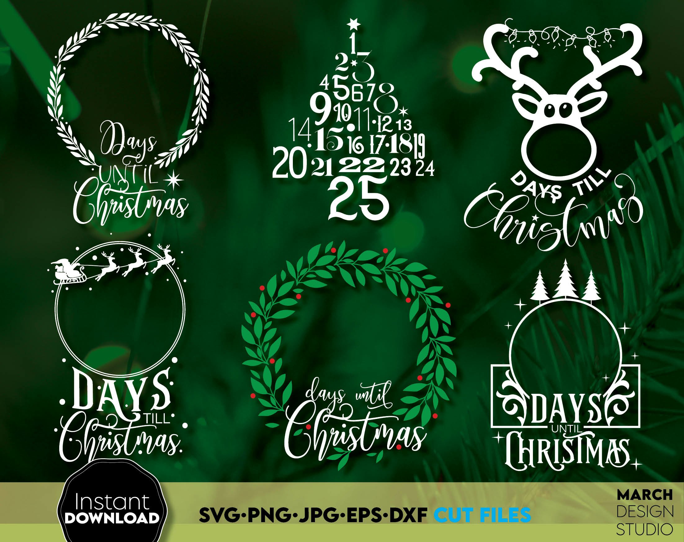 Days Until Christmas SVG, Christmas Countdown SVG Bundle