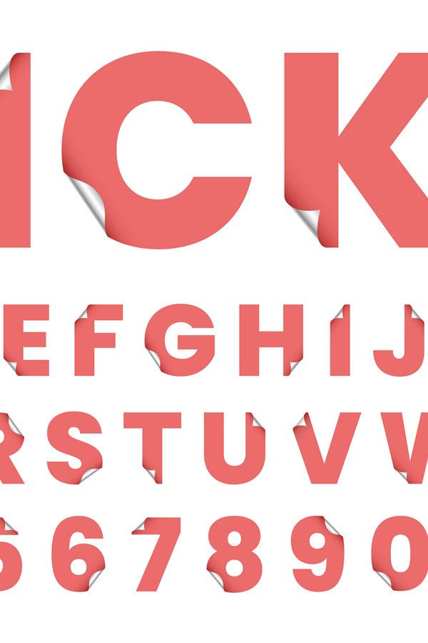 Sticker sticky paper alphabet vector letters