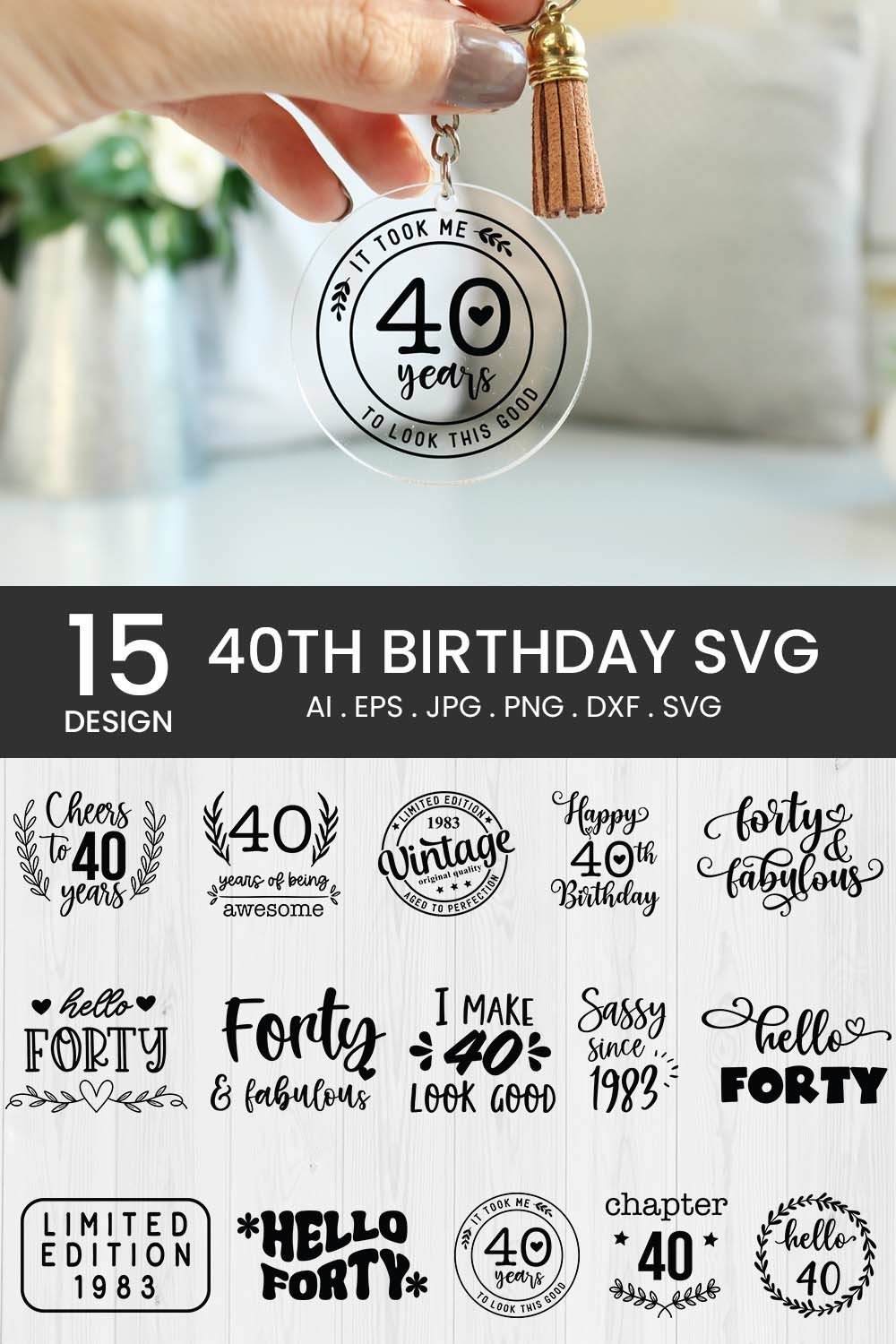40Th Birthday Svg Bundle, 40th Birthday SVG, Hello 40 Svg