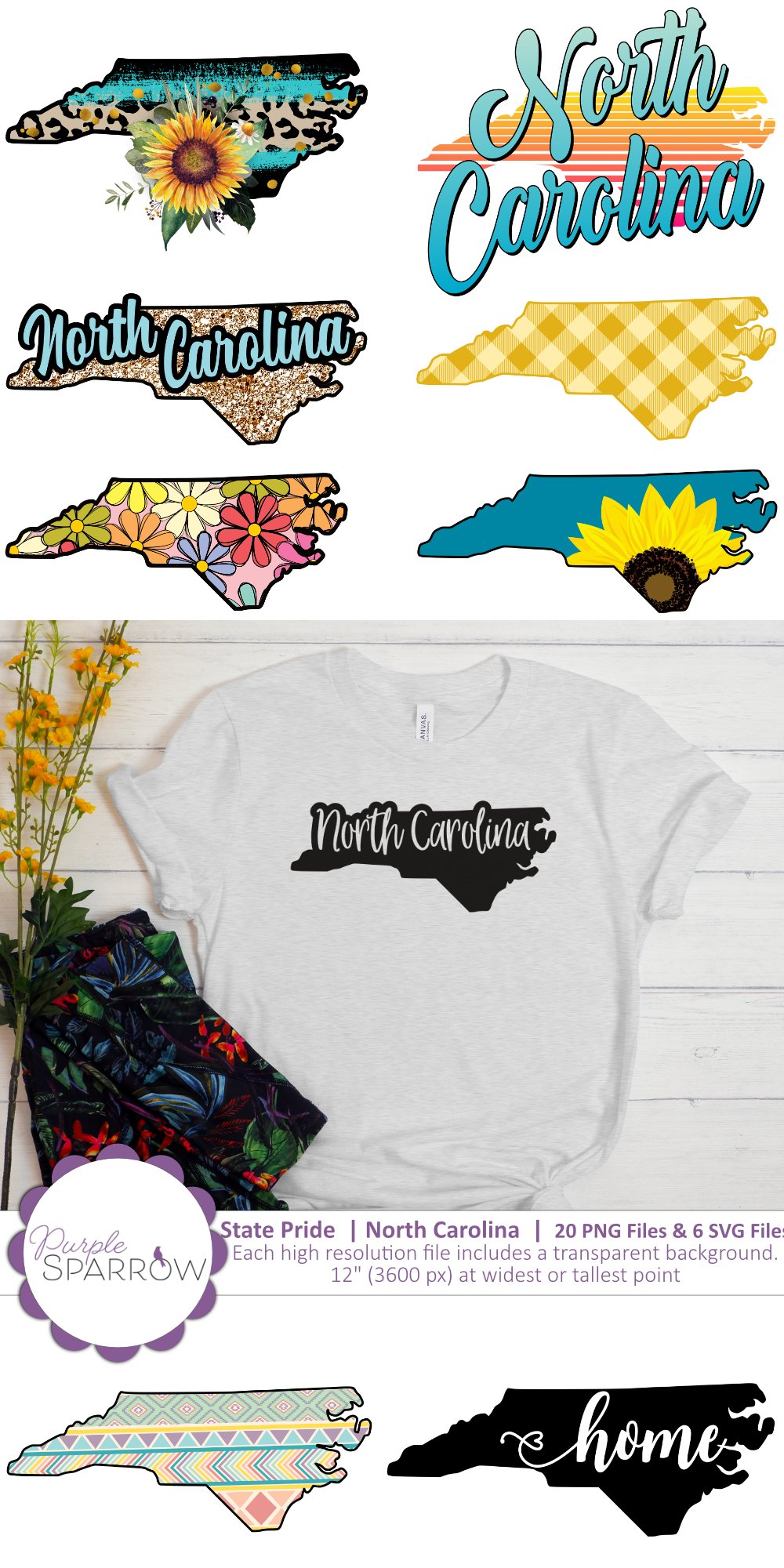 State Pride | North Carolina | 20 PNG Files and 6 SVG Files