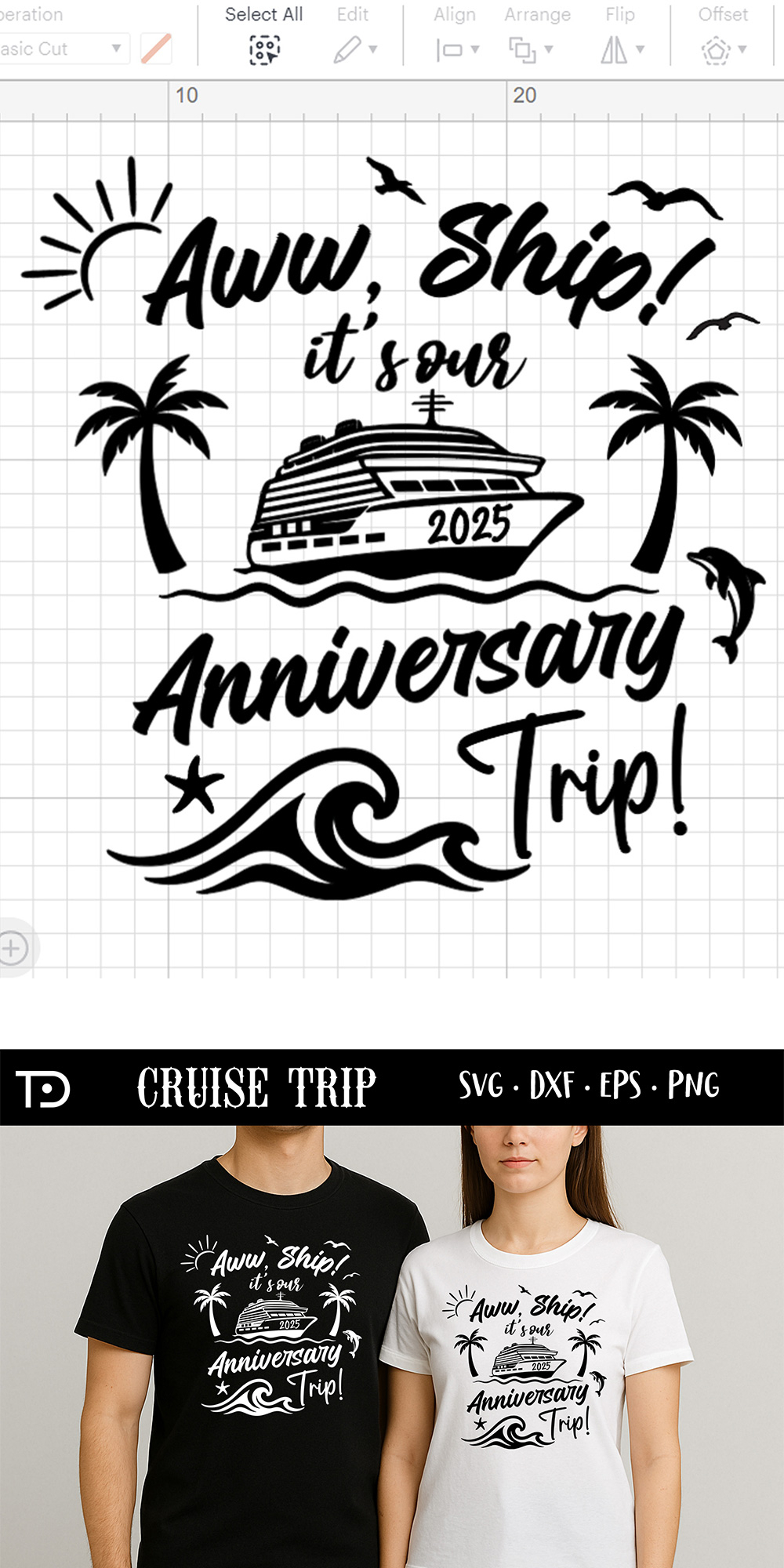 Aww Ship Anniversary Trip SVG, Cruising svg, Cruise Crew