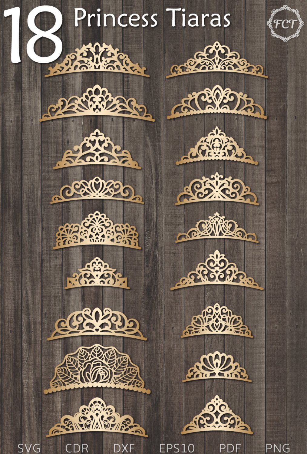 Princess Crown Set 18 SVG| Princess Tiara SVG (1946541)