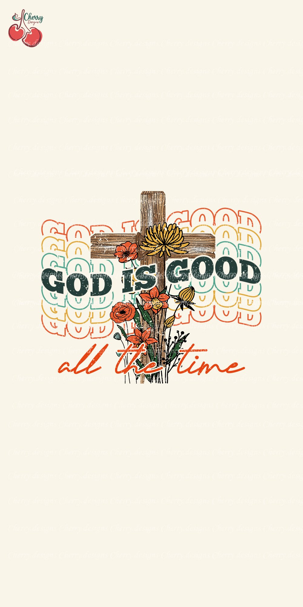 God Is Good All The Time PNG, Christian Retro Png, Floral