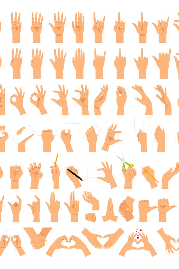 Woman hands and arms expressions