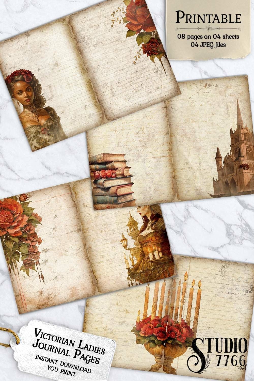 Victorian Ladies Junk Journal Pages