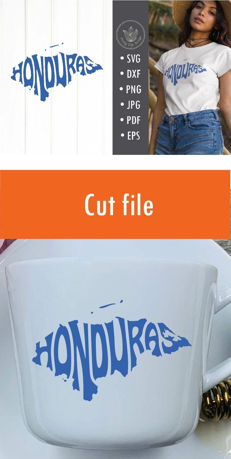 Honduras SVG cut file in the shape of the country