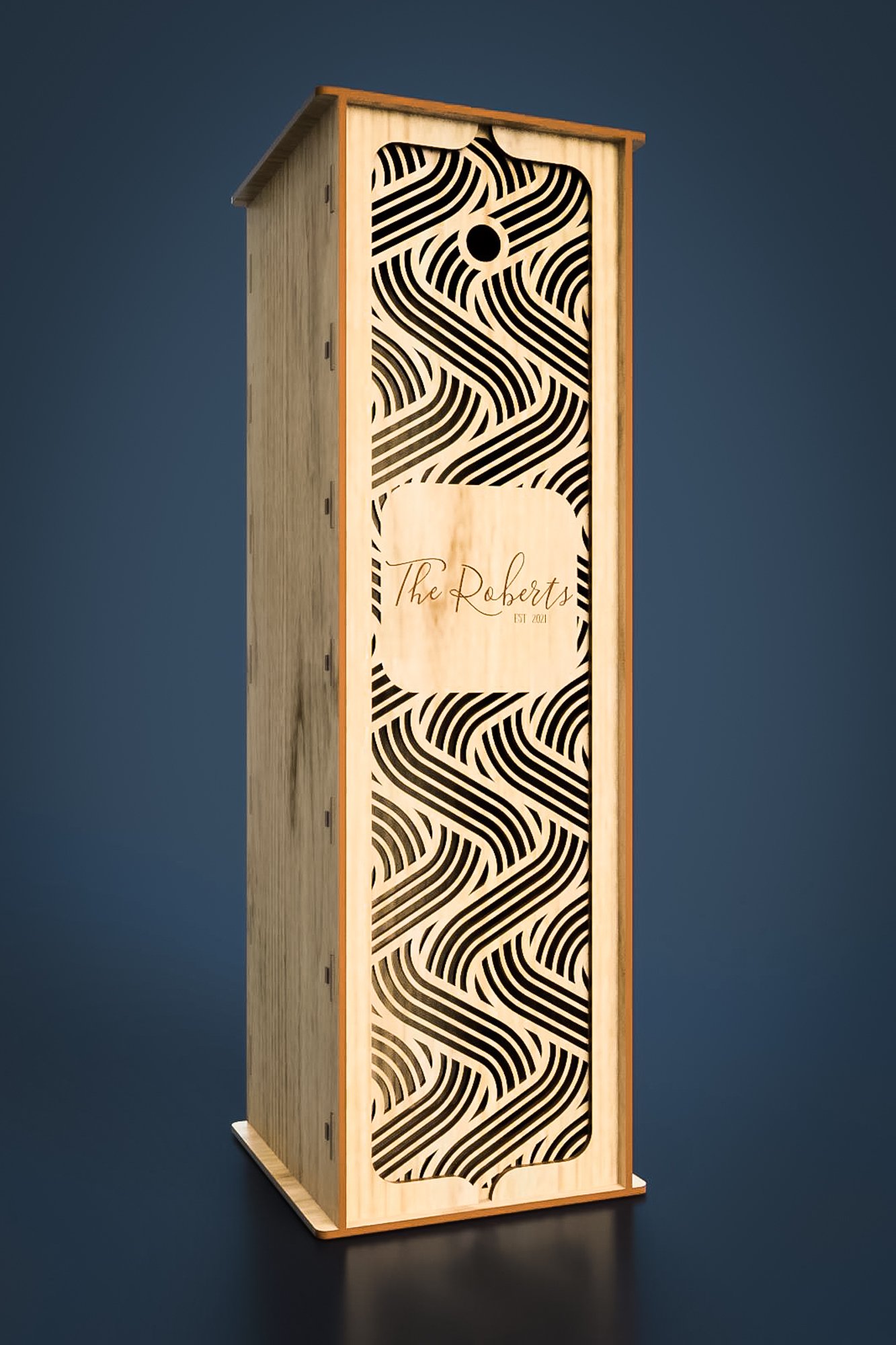 Wooden Wine Box SVG Files, Personalized Wine Box Laser Cut