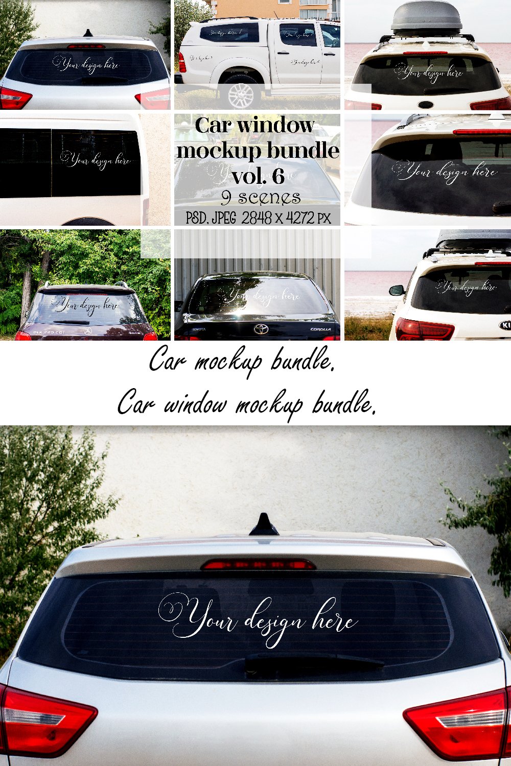 Car mockup bundle 2. Car window mockup bundle 2.
