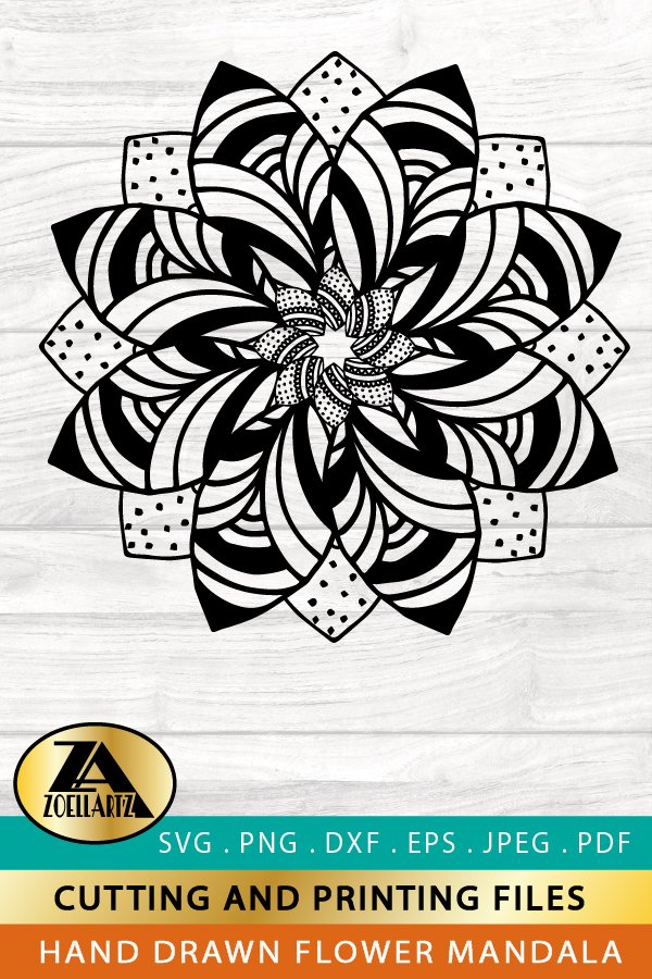 Flower SVG Hand-Drawn Flower SVG Flower Mandala SVG Cut File