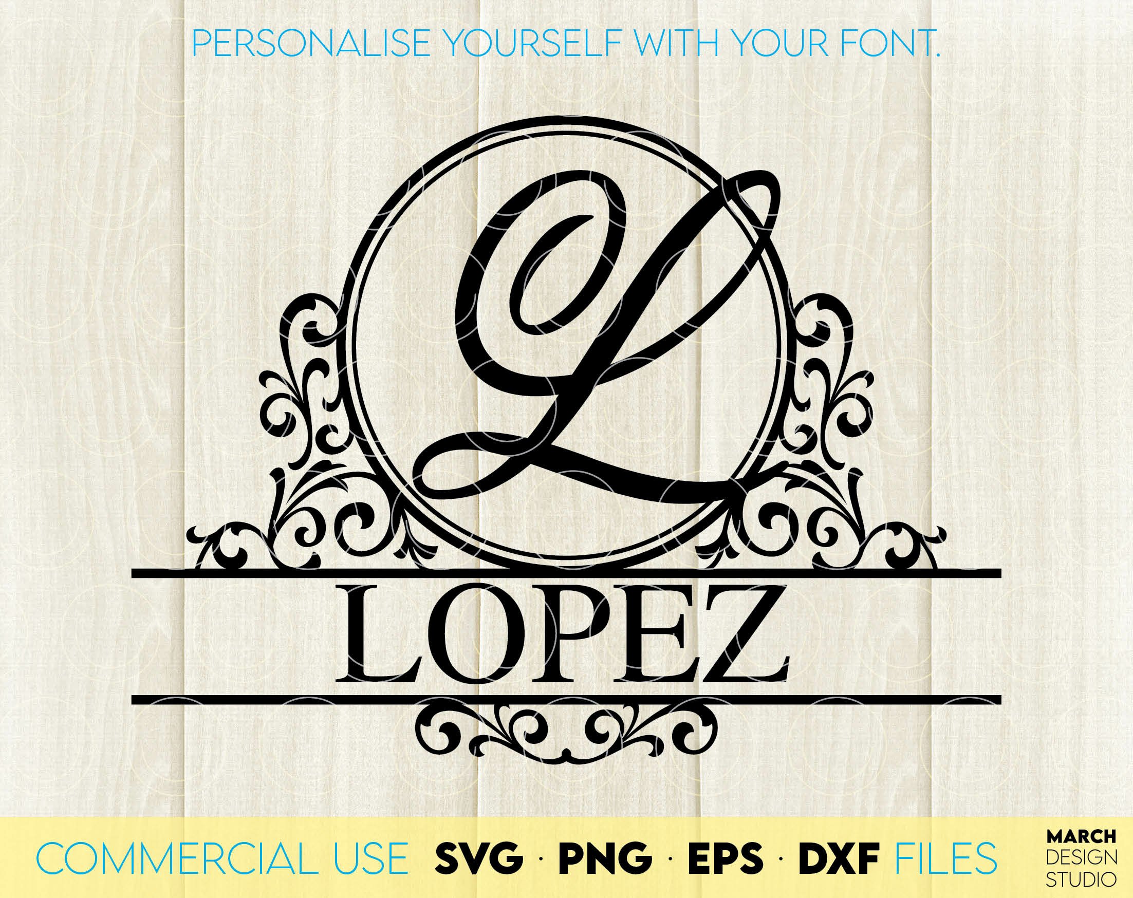 Last Name Monogram SVG, Family Monogram SVG Wedding Monogram