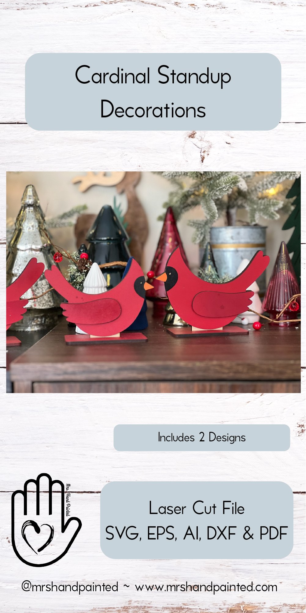 Cardinal Standup Decoration - Laser Cut File