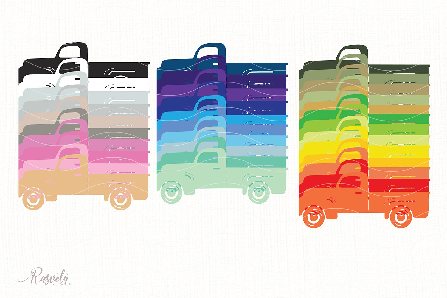 Vintage Pickup Old Farm Truck Clipart