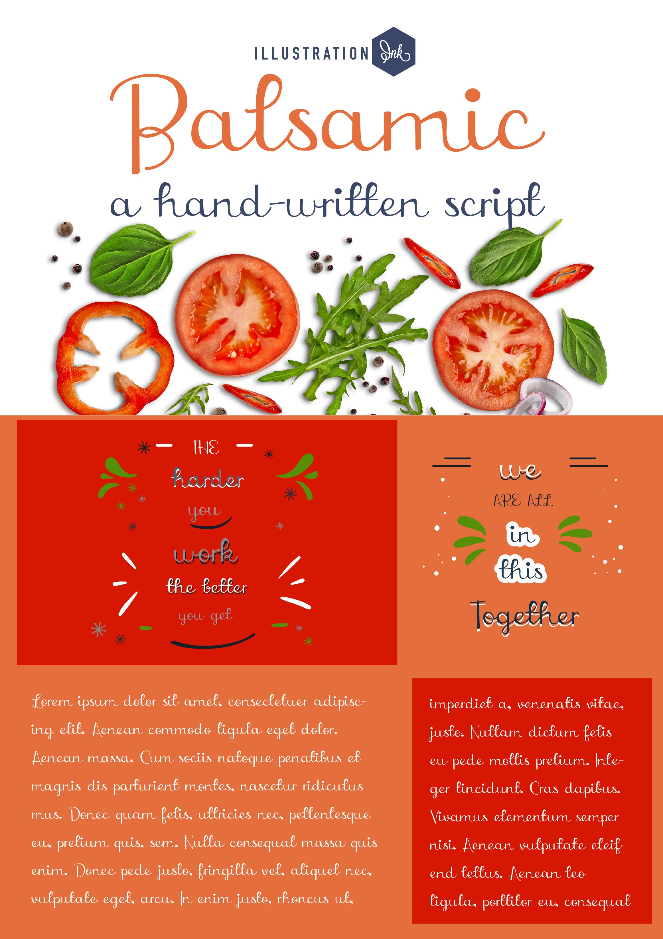 Hand-crafted, hand-written, script font