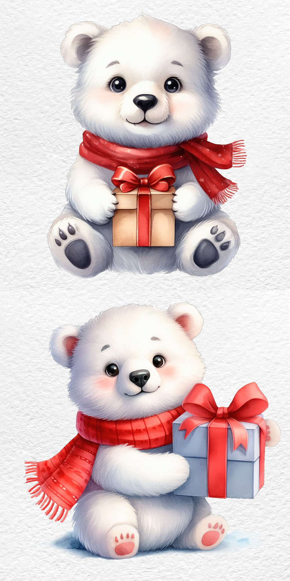 Christmas clipart Polar bear clipart, Watercolor