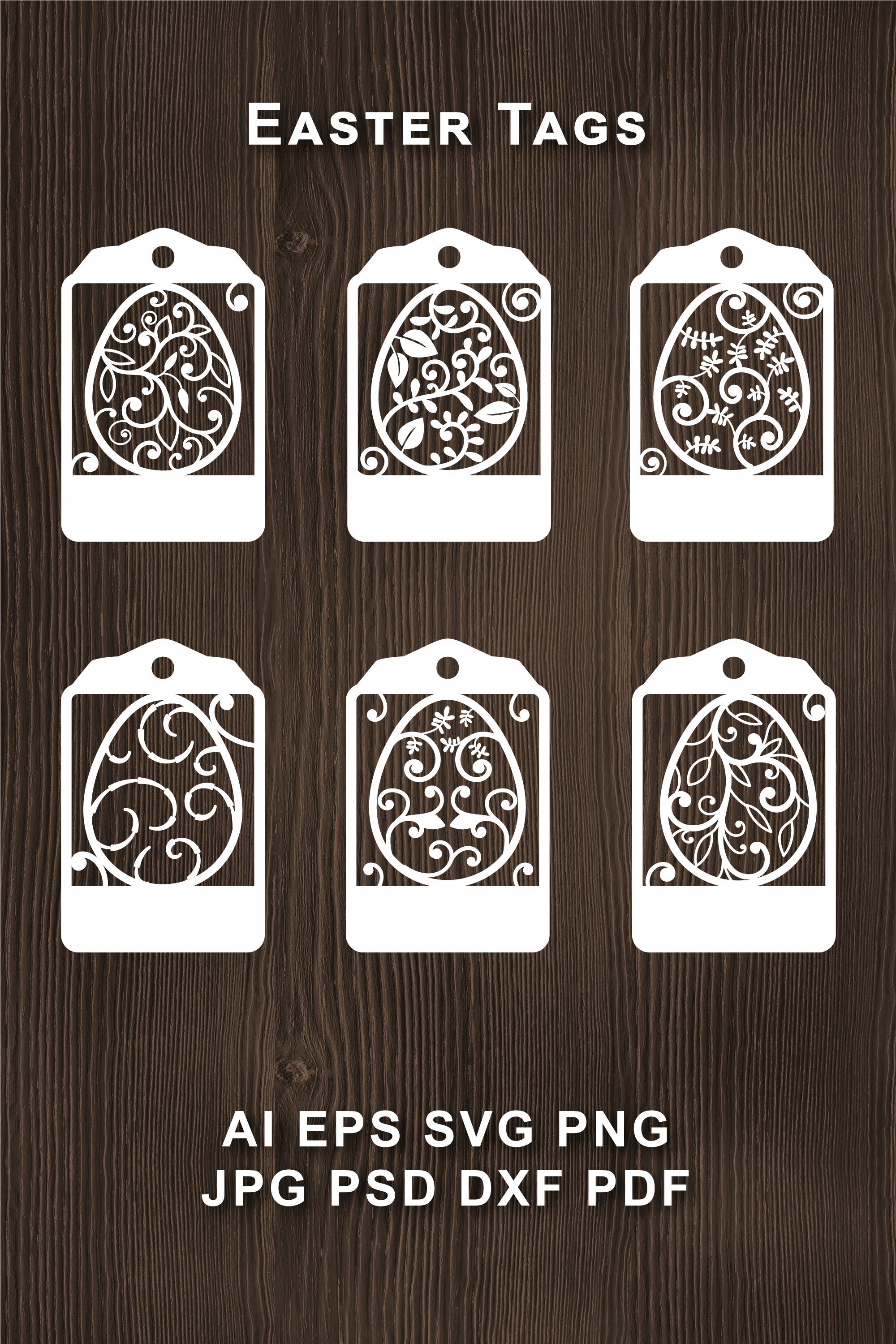 Easter Tags SVG Cut file for Crafters (1142972)