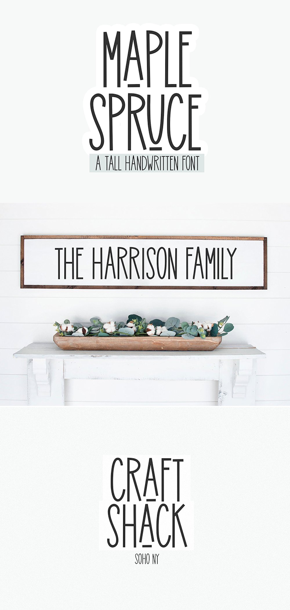 Maple Spruce - Tall Farmhouse Font