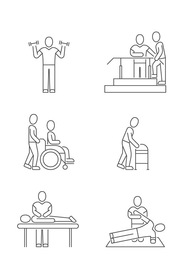 Physiotherapy and rehabilitation, exercises and massage ther