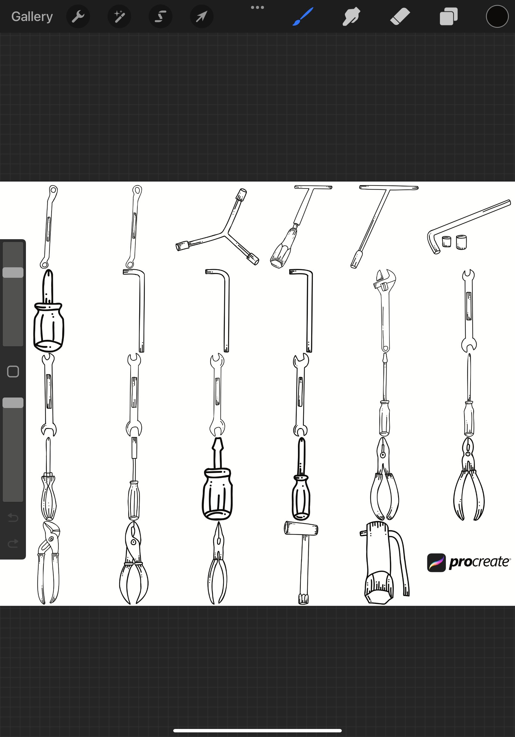 Mechanic Tools Set 1 Procreate Brush Stamps, 29 Tools