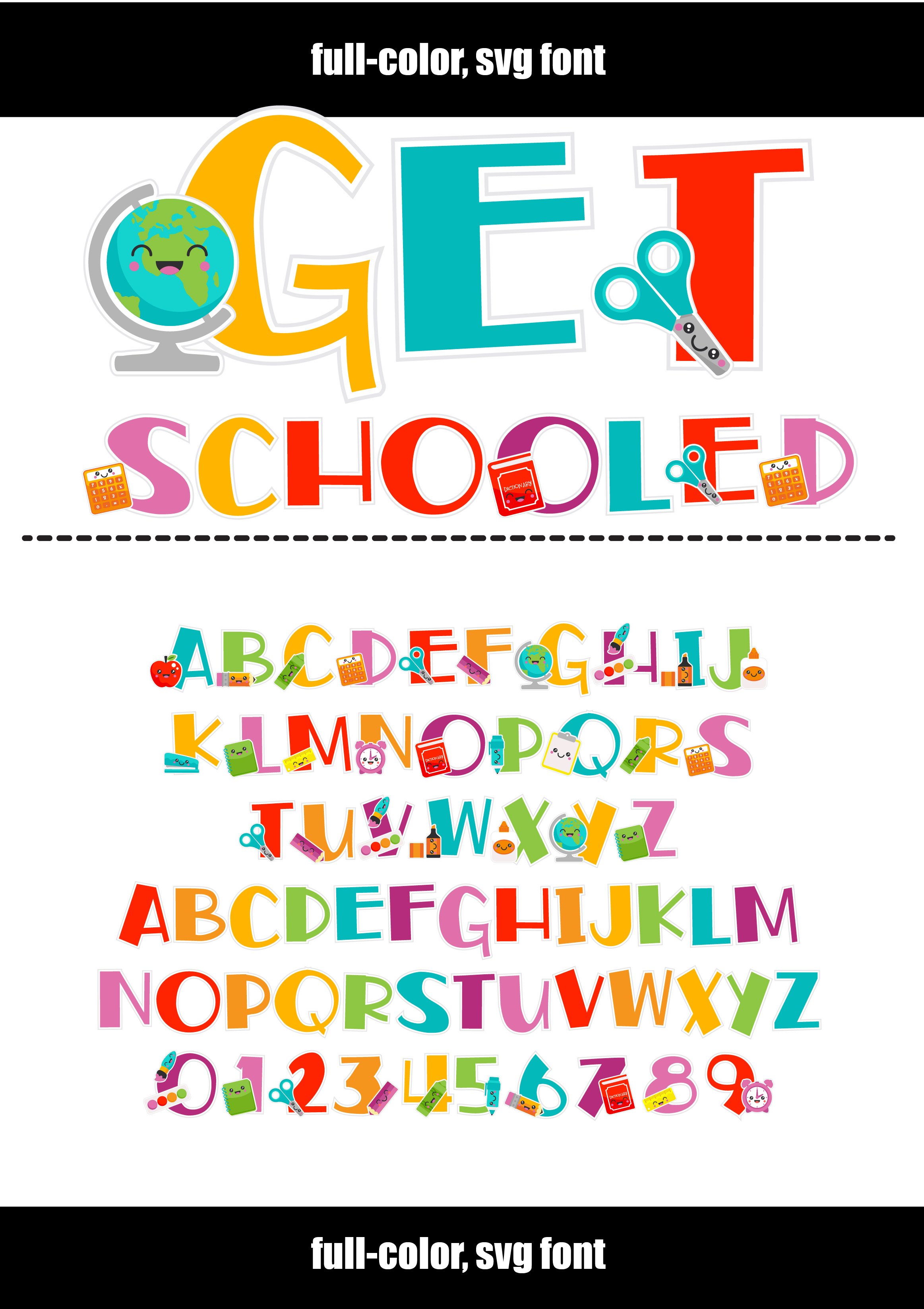 Full Color SVG Font for teachers and school
