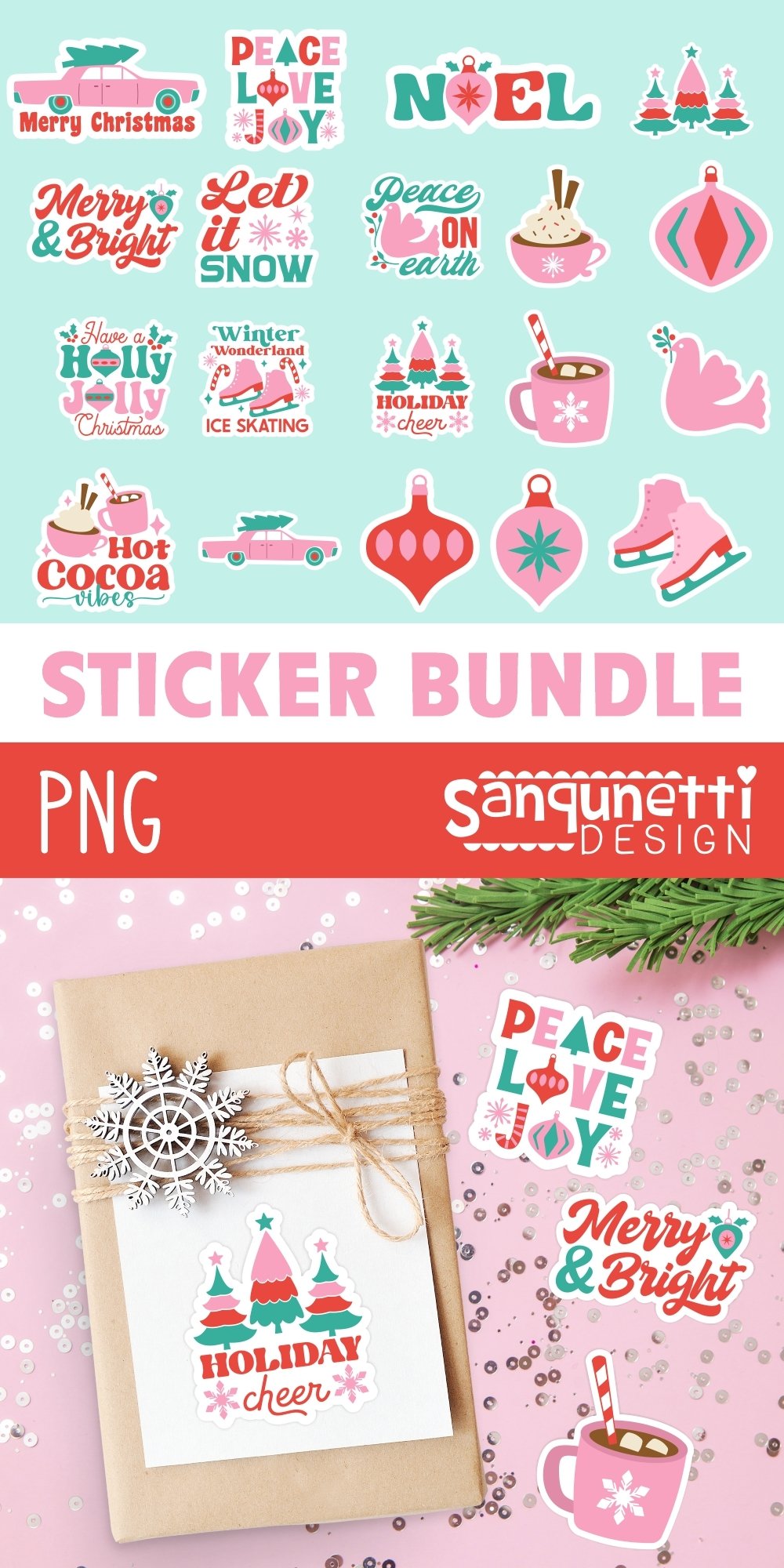 Retro Christmas Stickers