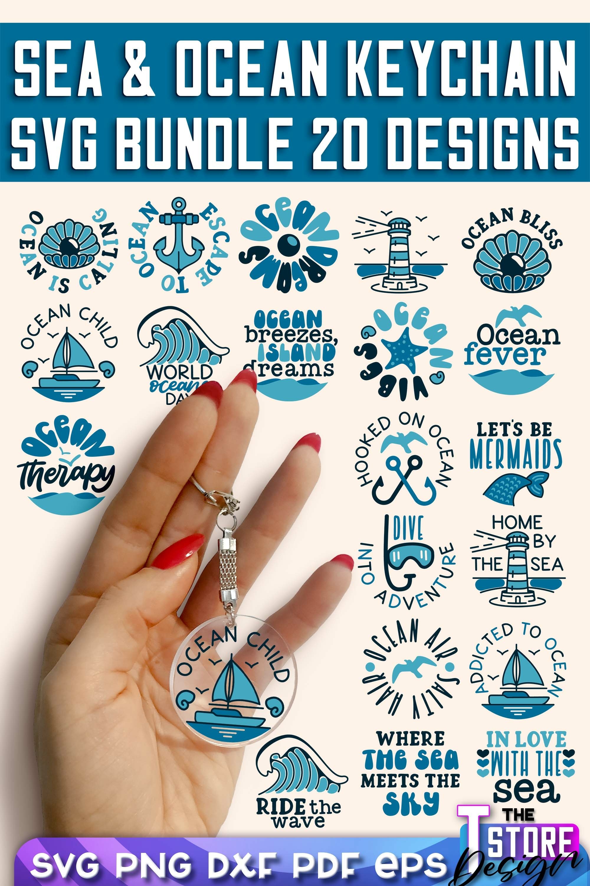 Sea & Ocean Keychain Quotes SVG Bundle|Summer SVG Keychain