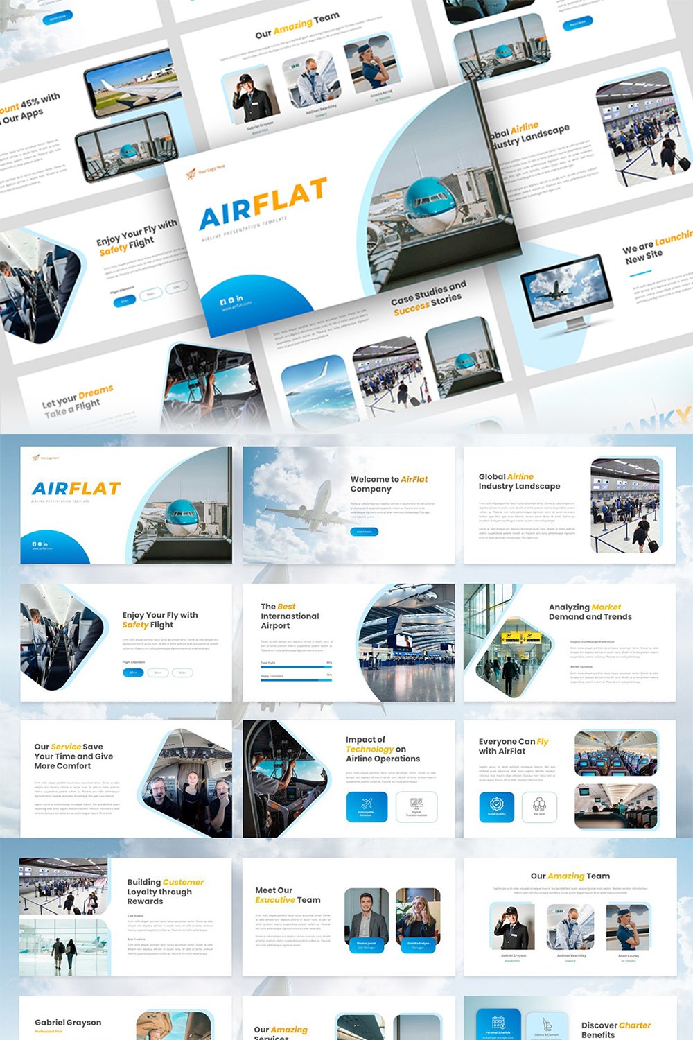 AirFlat - Airline Presentation PowerPoint Template