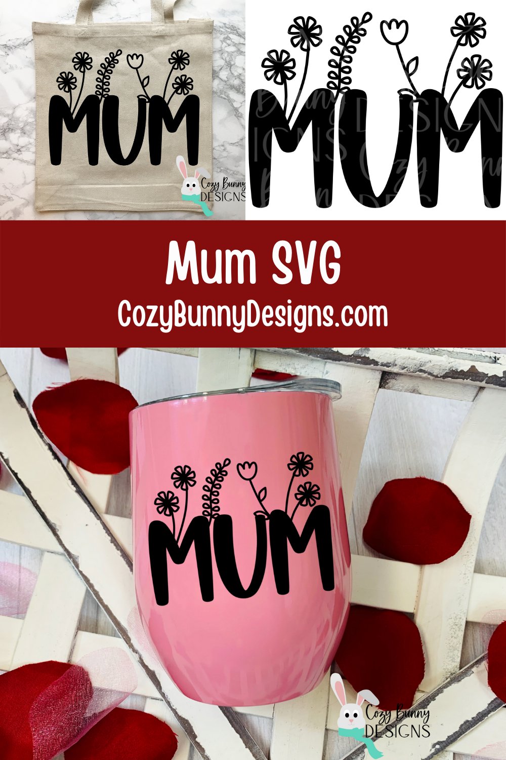 Mum with Flowers SVG