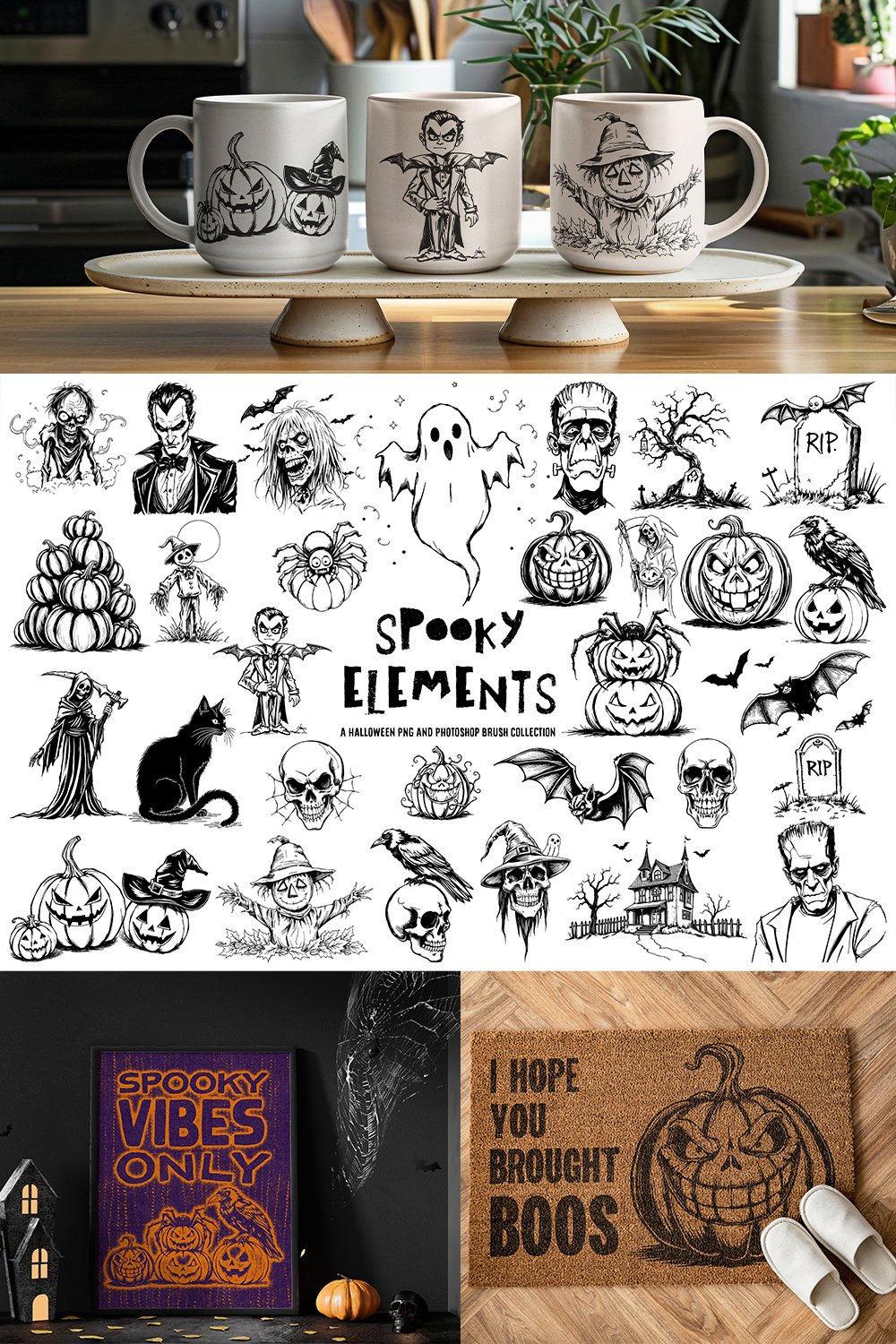 Halloween Spooky Elements Set