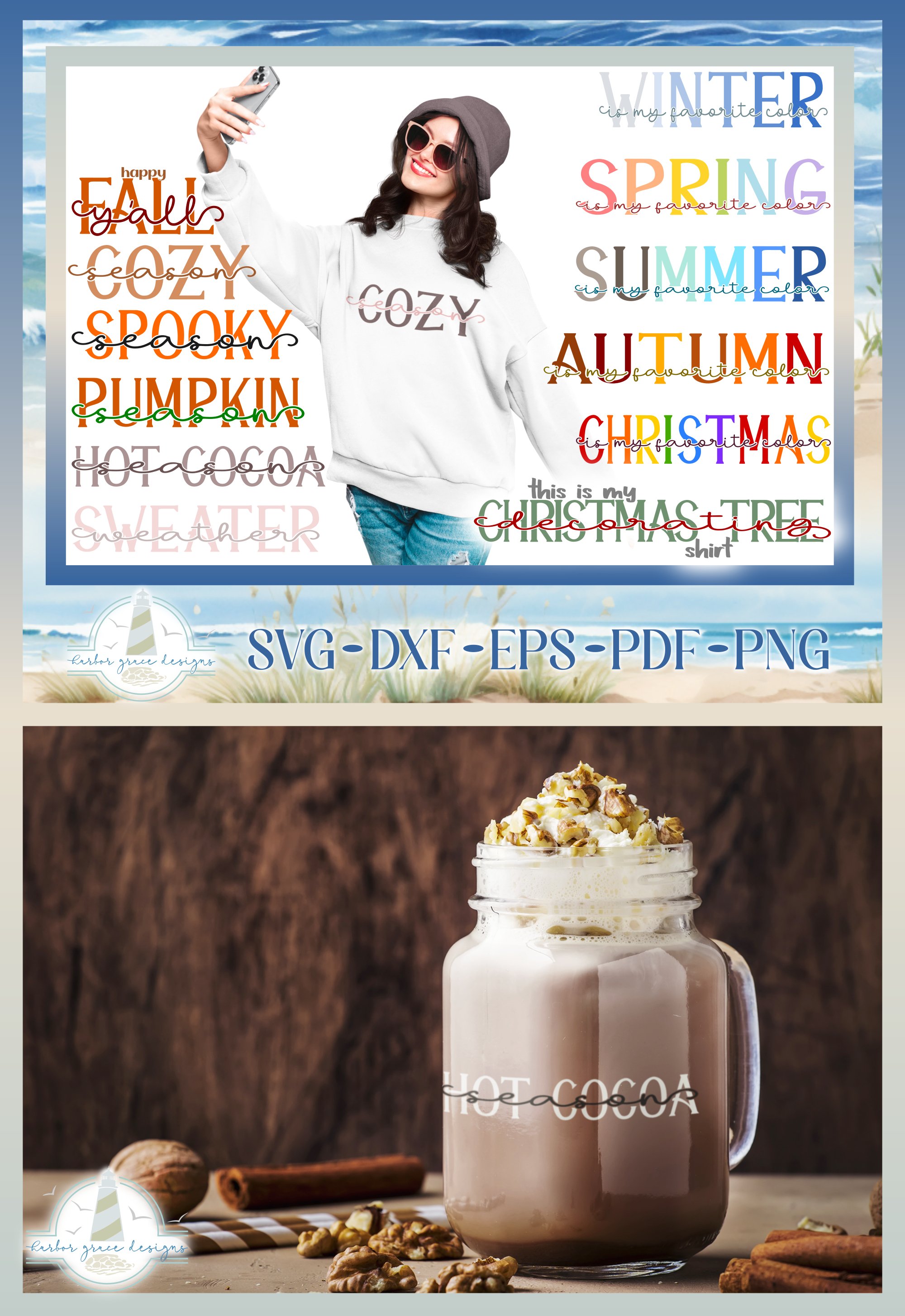 Knockout SVG Bundle - Favorite Season Knockout Text Quotes