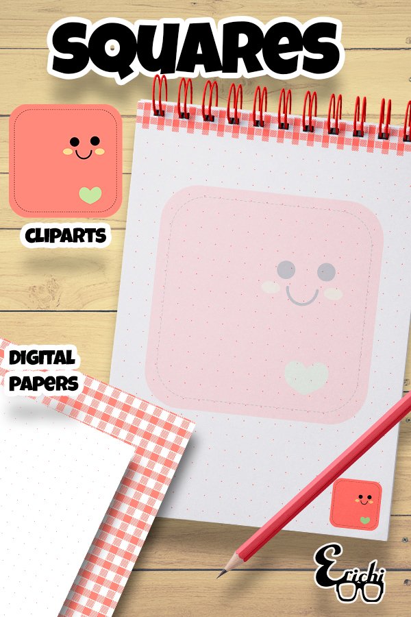 Squares digital paper / digital grid paper / cliparts