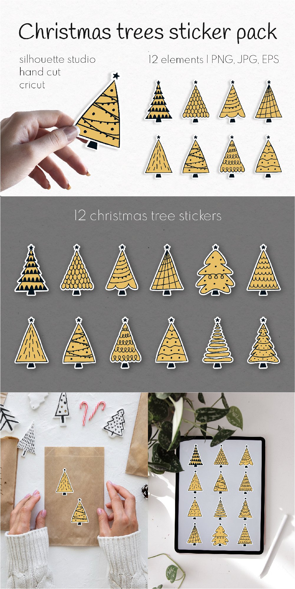 Christmas Stickers Bundle | Printable Christmas Tree Sticker