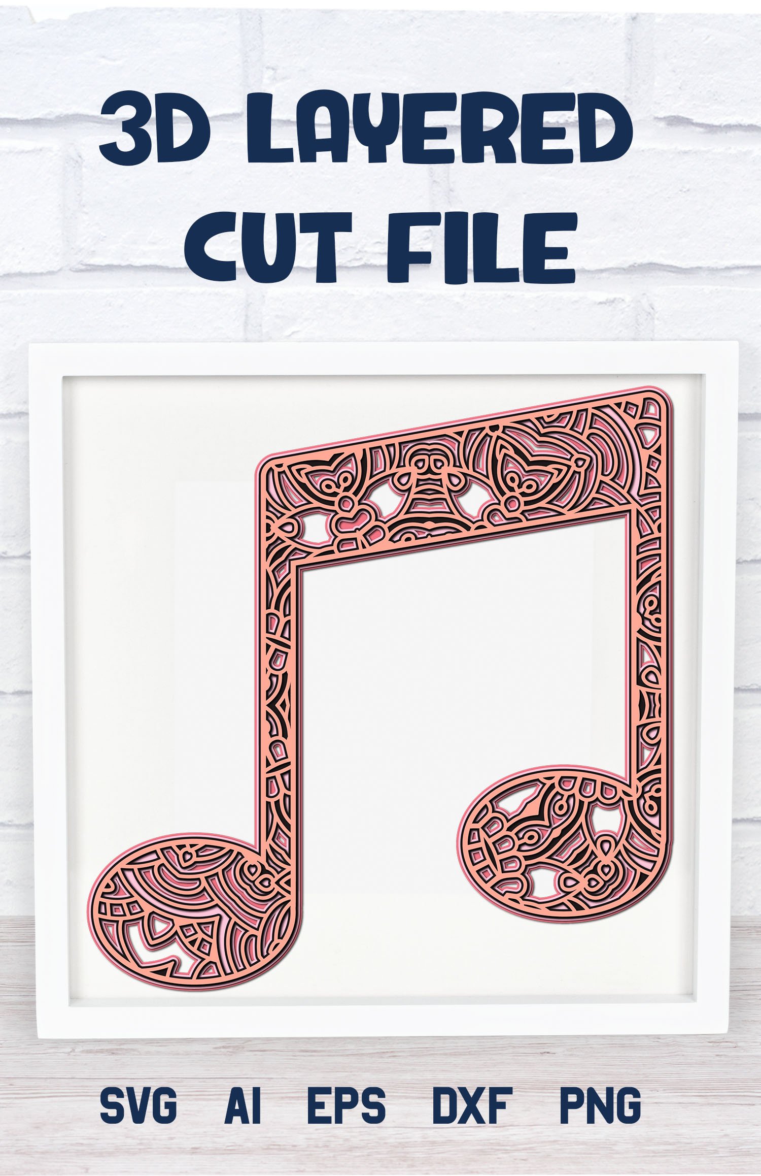 3d SVG Layered Musical Note | Intricate Musical Design