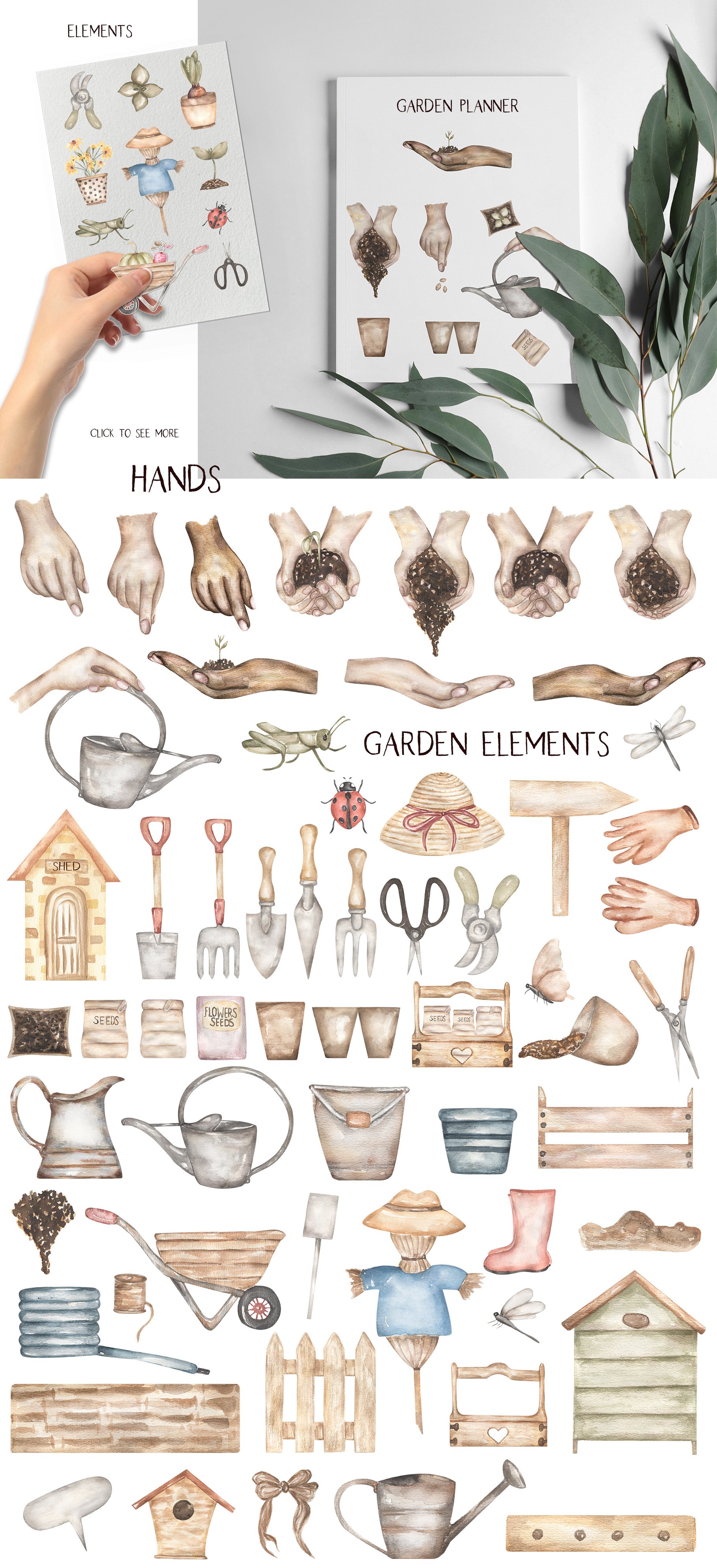 Watercolor Garden Collection Bundle